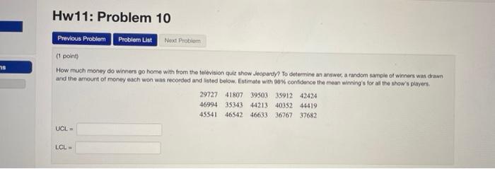 Solved Hw11: Problem 10 Previous Problem Problem List Next | Chegg.com