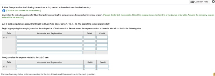 Solved Question Help o 8. Quid Computers has the following | Chegg.com