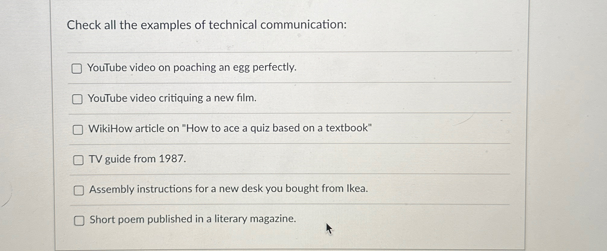 Solved Check all the examples of technical | Chegg.com