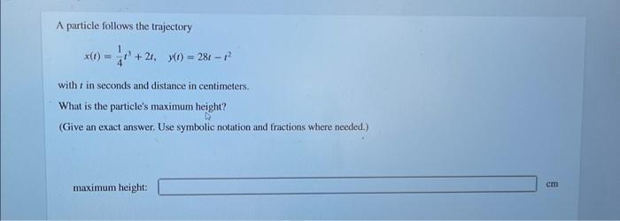 Solved A particle follows the trajectory | Chegg.com