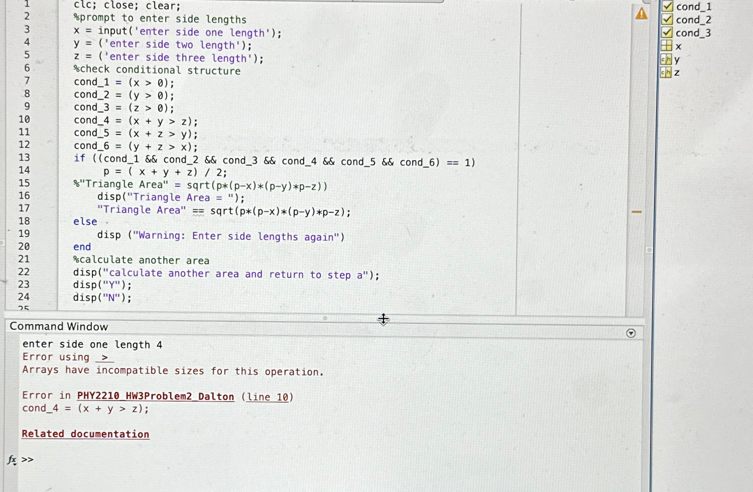 Solved The area of a triangle with sides that have lengths | Chegg.com