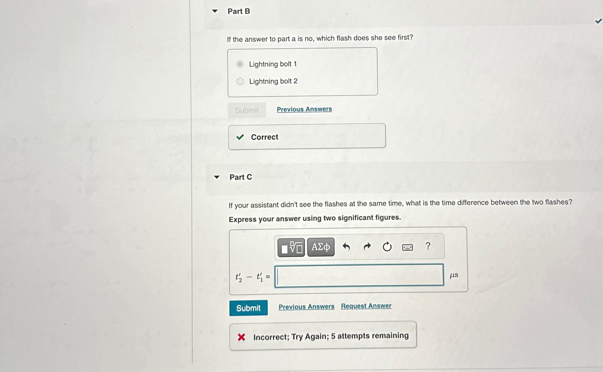 Part BIf the answer to part a is no, ﻿which flash | Chegg.com