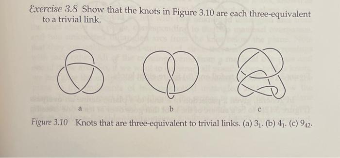 Exercise 3.8 Show that the knots in Figure 3.10 are | Chegg.com