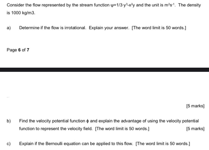 Solved Consider the flow represented by the stream function | Chegg.com