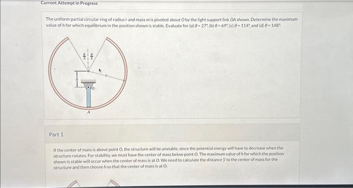 Solved The uniform partial circular ring of radius t and | Chegg.com