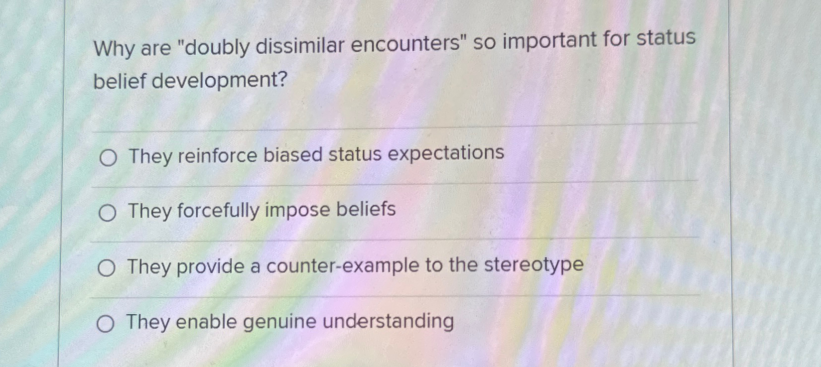 Solved Why are "doubly dissimilar encounters" so important | Chegg.com