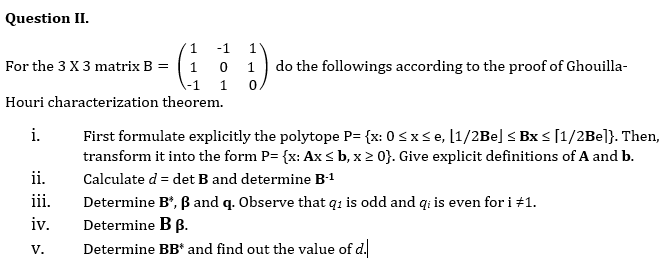 Question II.For the 3 ﻿X 3 ﻿matrix | Chegg.com
