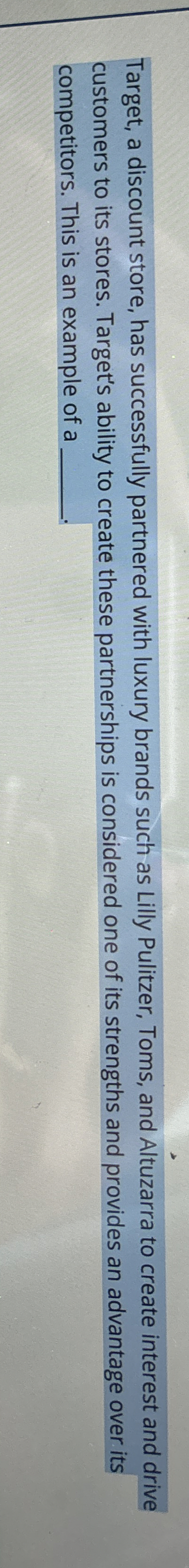 Solved Target, a discount store, has successfully partnered | Chegg.com