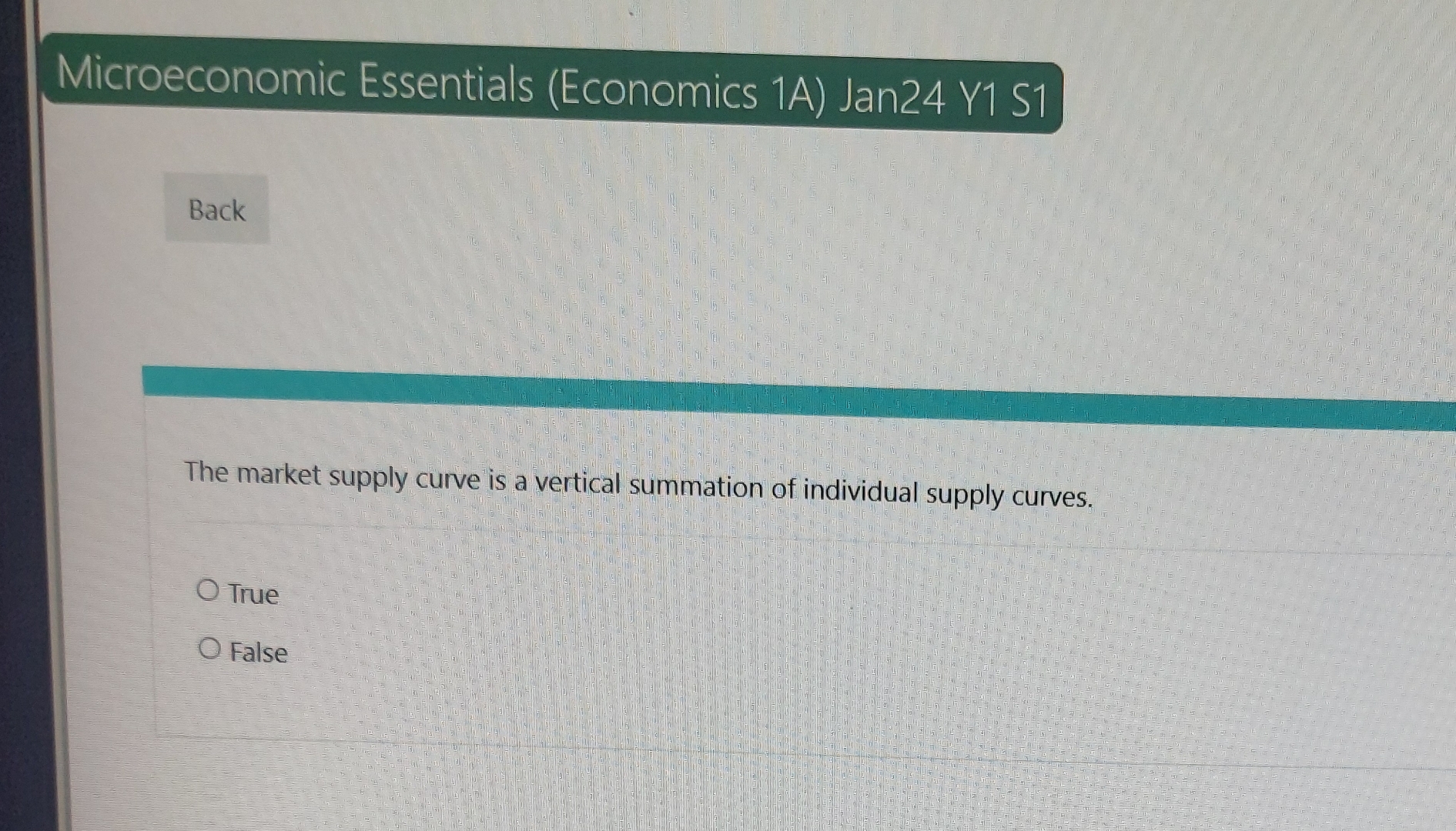 Solved Microeconomic Essentials (Economics 1A) ﻿Jan24 ﻿Y1 | Chegg.com