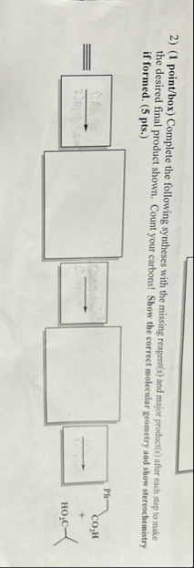 Solved (1 ﻿point/box) ﻿Complete the following syntheses with | Chegg.com