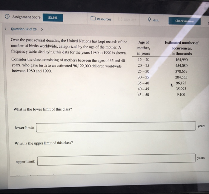 Solved Assignment Score: 53.6% Resources Hint Check Answer