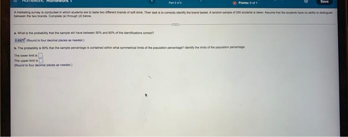 Solved Part 2 of Save Points: 0 of 1 A marketing survey is | Chegg.com