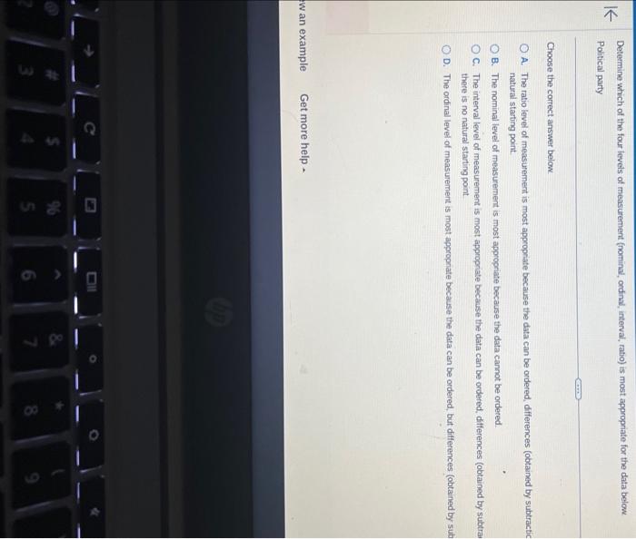 Solved Determine which of the four levels of measurement | Chegg.com