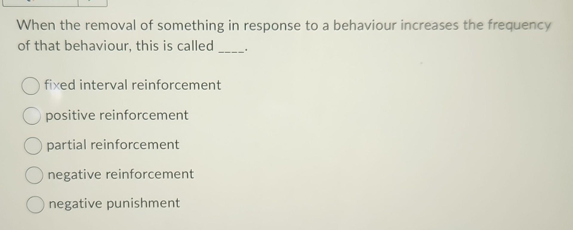 Solved When the removal of something in response to a | Chegg.com