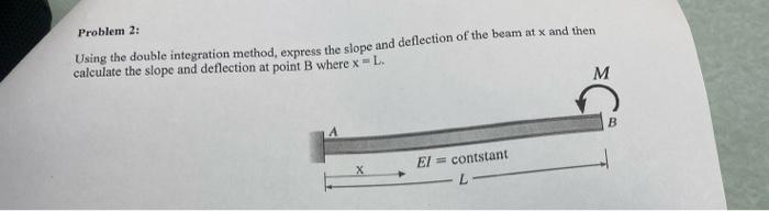 Solved Problem 2: Using the double integration method, | Chegg.com