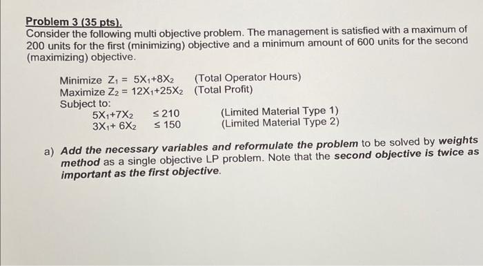 Solved Problem 3 35pts Consider The Following Multi