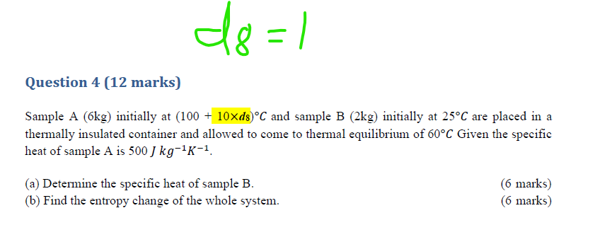 Solved Question 4 (12 ﻿marks) ﻿Sample A ( 6 ﻿kg ) ﻿initially | Chegg.com