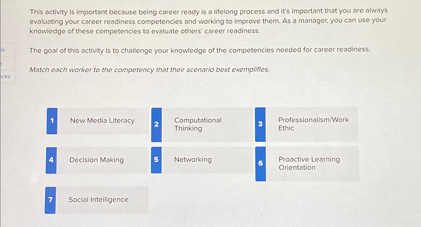 Solved This activity is important because being career ready | Chegg.com