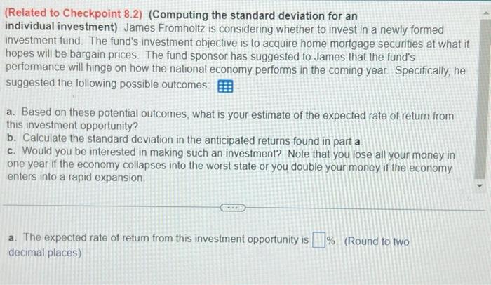 Solved (Related to Checkpoint 8.2) (Computing the standard | Chegg.com