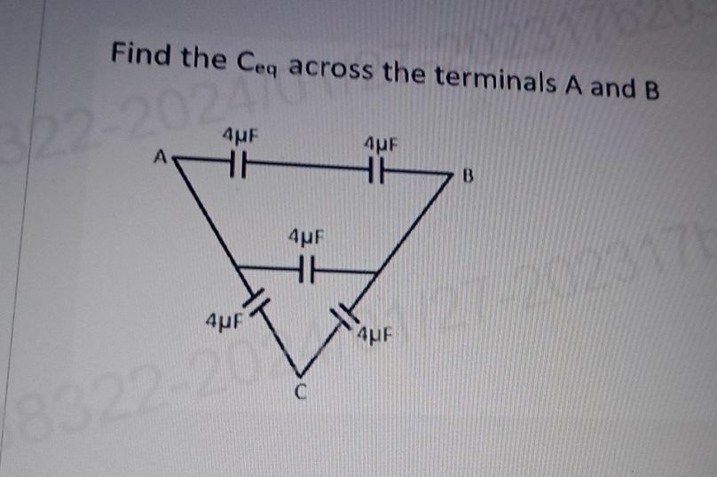 Solved Find the Ceq ﻿across the terminals A and B | Chegg.com