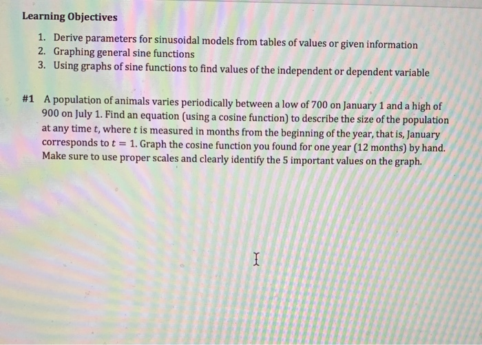 Solved Learning Objectives 1. Derive parameters for | Chegg.com