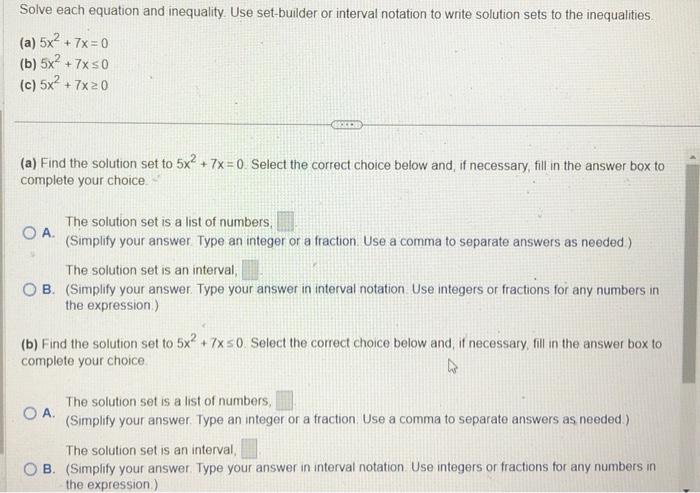 Solved Solve each equation and inequality. Use set-builder | Chegg.com