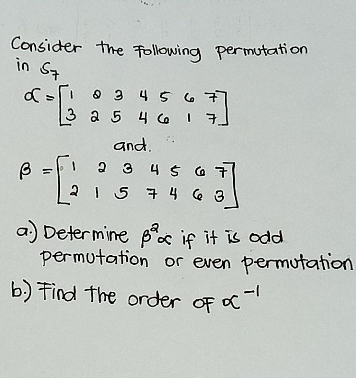 Solved Consider the following permutation in St of 2 3 4 5 6 | Chegg.com