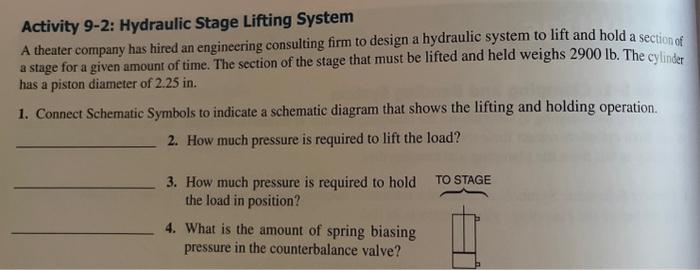 Solved Activity 9-2: Hydraulic Stage Lifting System A | Chegg.com