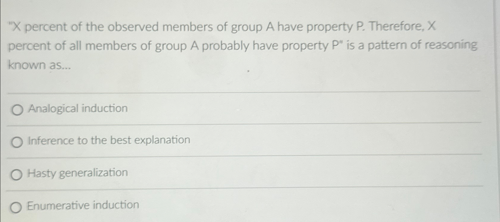 Solved "X percent of the observed members of group A have | Chegg.com