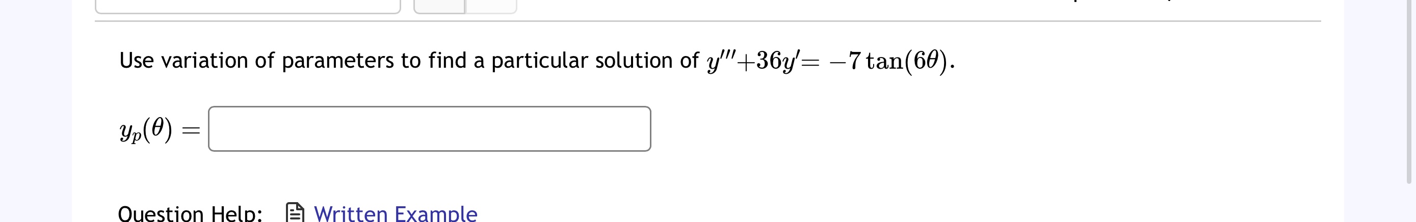 Solved Use variation of parameters to find a particular | Chegg.com