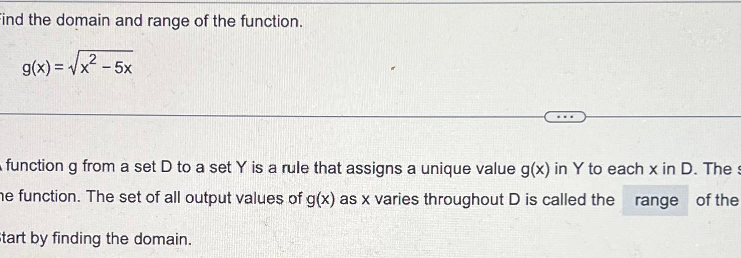 Solved ind the domain and range of the | Chegg.com
