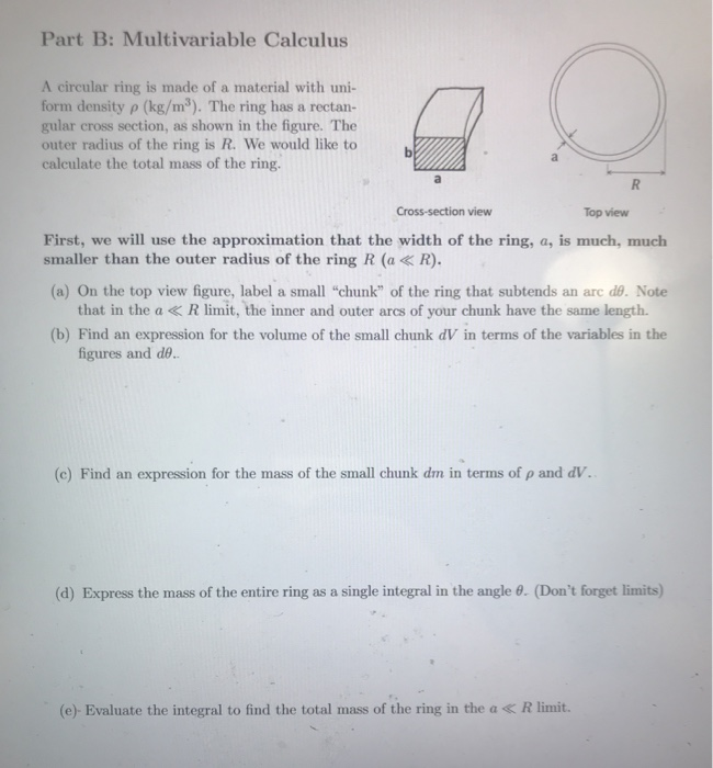 Solved Part B: Multivariable Calculus Q a Top view A | Chegg.com