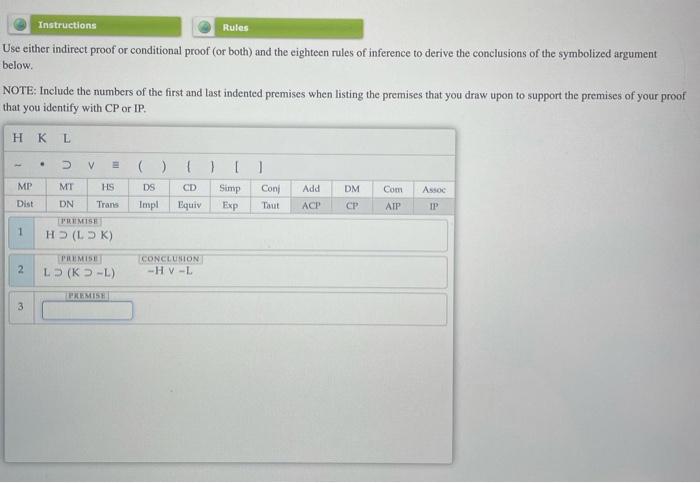 Solved Instructions Rules Use either indirect proof or | Chegg.com