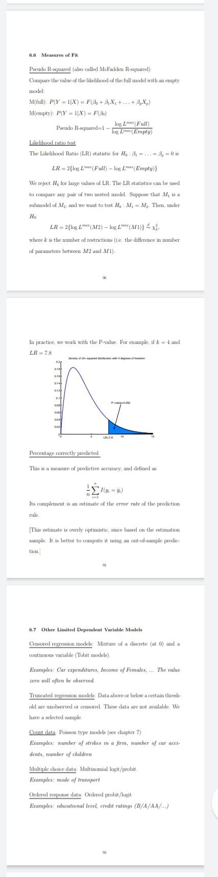 Solved 6.6 Measures of Fit Pseudo R-squared (also called | Chegg.com