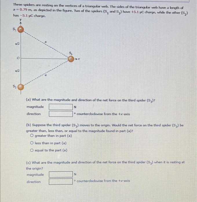 Solved Three spiders are resting on the vertices of a | Chegg.com