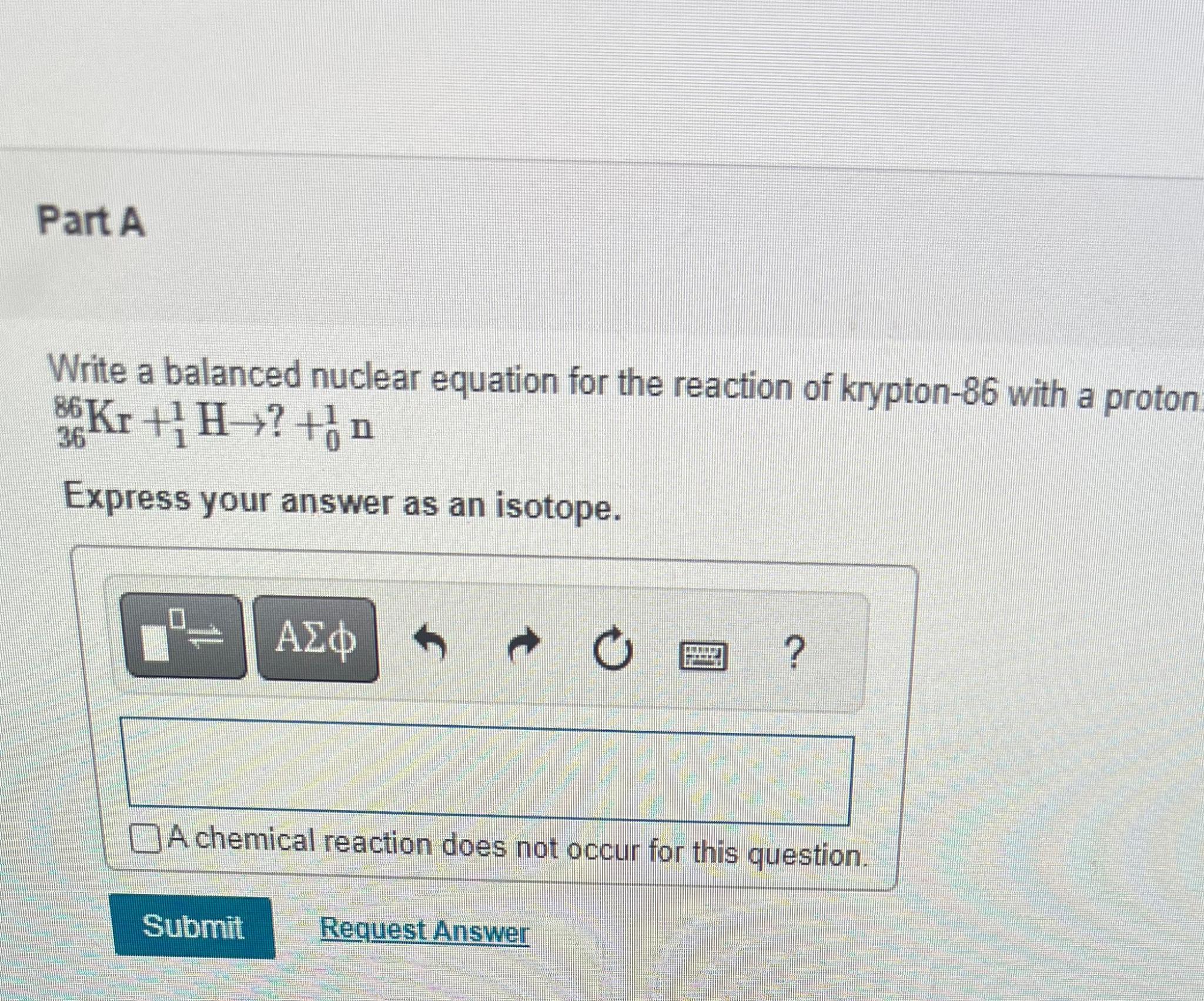 Solved Part AWrite a balanced nuclear equation for the | Chegg.com