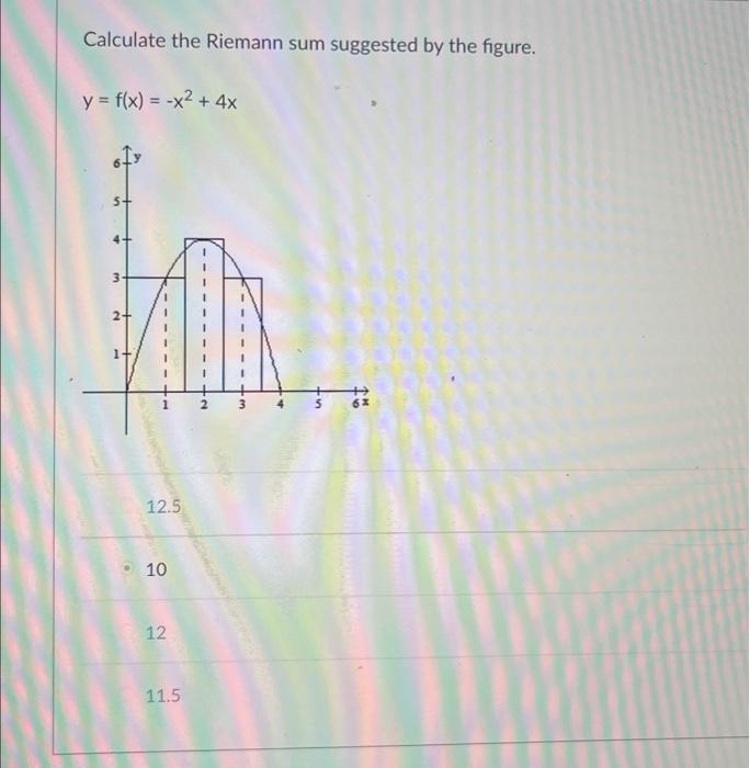 Solved Calculate the Riemann sum suggested by the figure. | Chegg.com