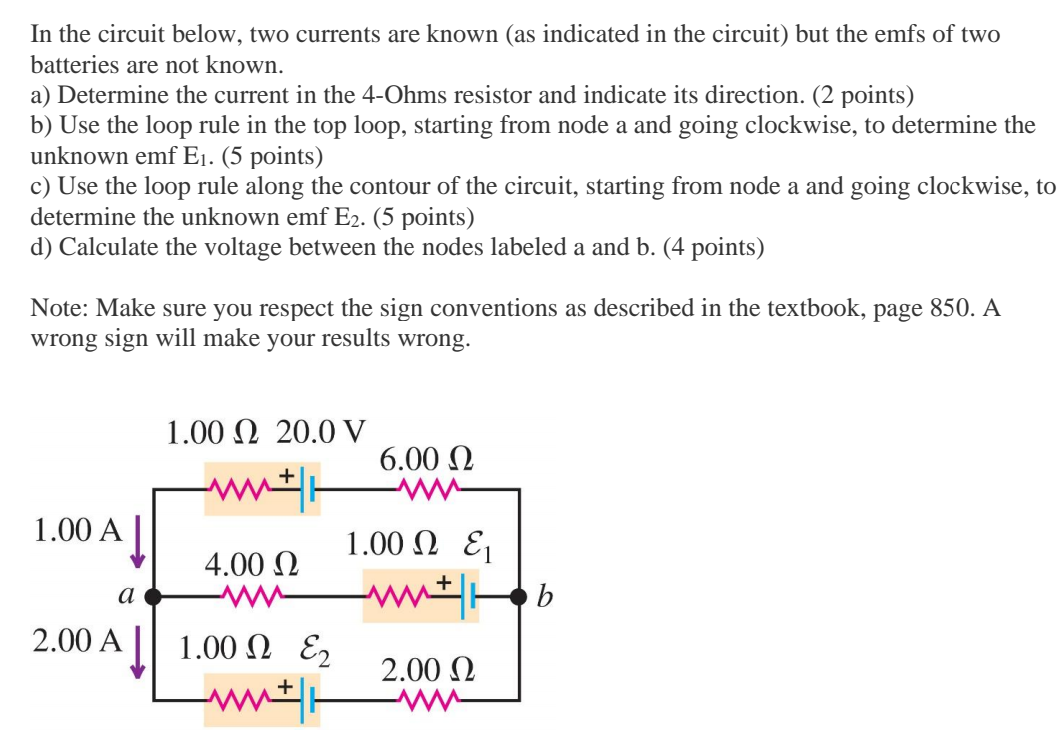 Solved In the circuit below, two currents are known (as | Chegg.com