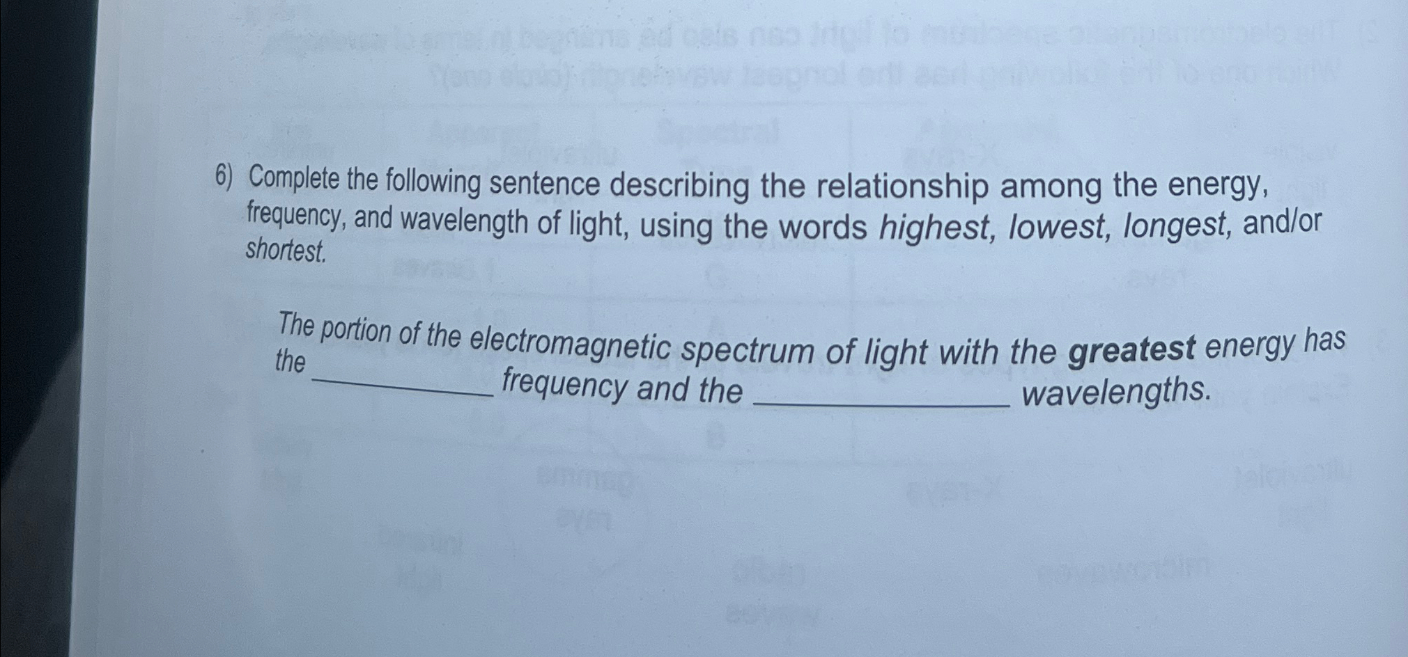 Solved Complete the following sentence describing the | Chegg.com