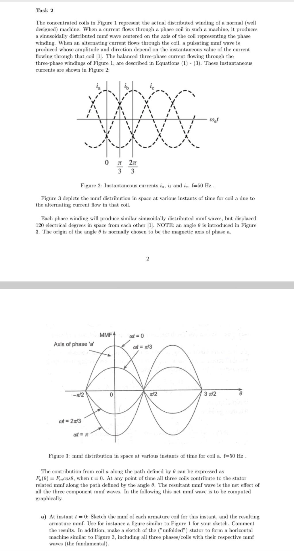 Task 2 The concentrated coils in Figure 1 represent | Chegg.com