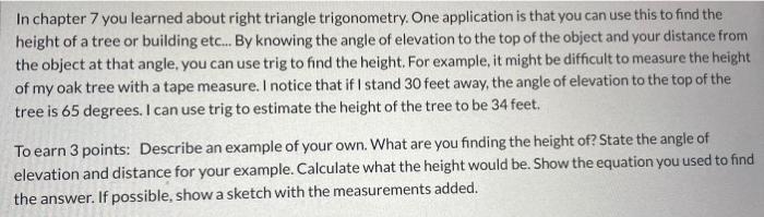 Solved In chapter 7 you learned about right triangle | Chegg.com