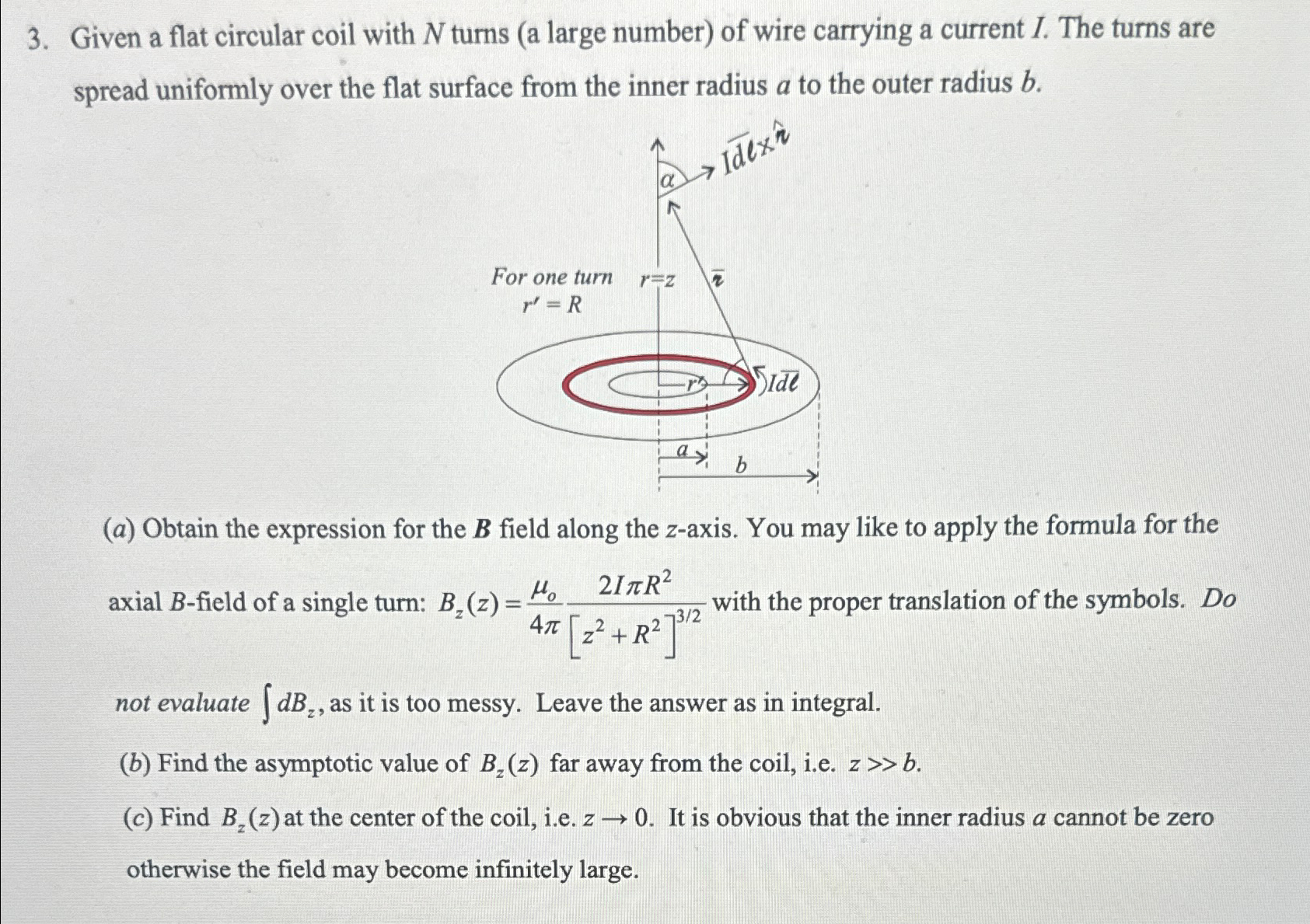 Solved Given a flat circular coil with N ﻿turns (a large | Chegg.com