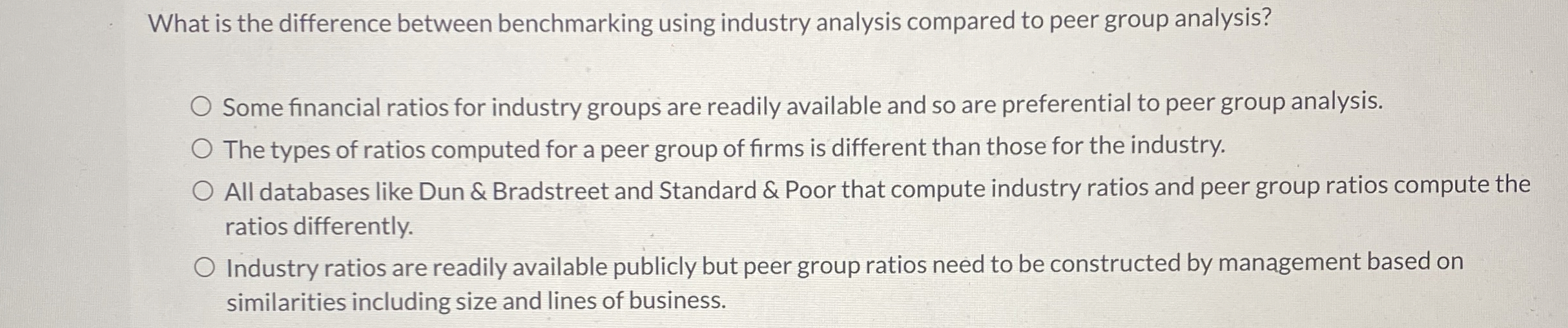 Solved What is the difference between benchmarking using | Chegg.com