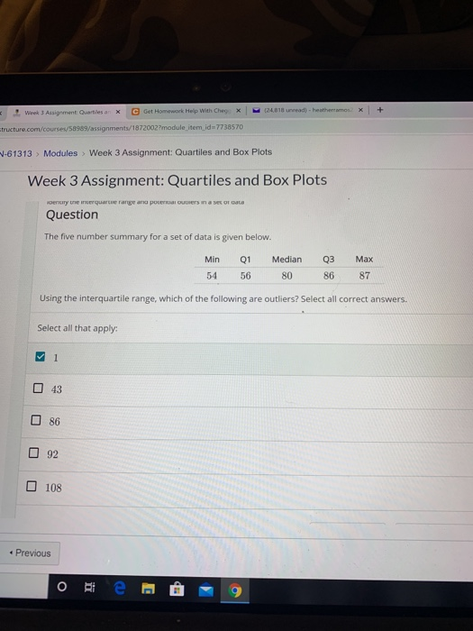 Solved 24018 read) - Heathermo + Week Assignment Ort * Get | Chegg.com