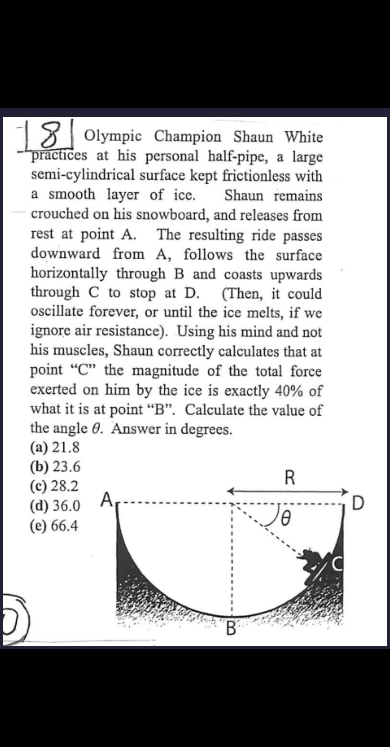 Solved Olympic Champion Shaun White practices at his | Chegg.com