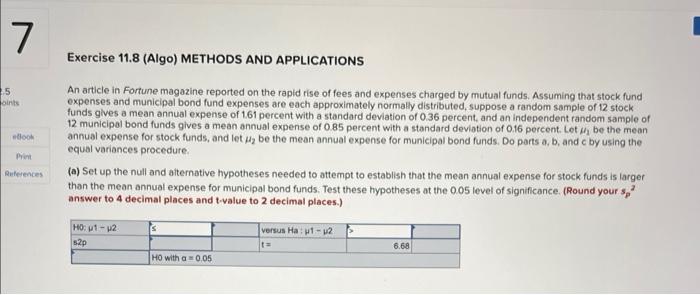 Solved Exercise 11.8 (Algo) METHODS AND APPLICATIONS An | Chegg.com
