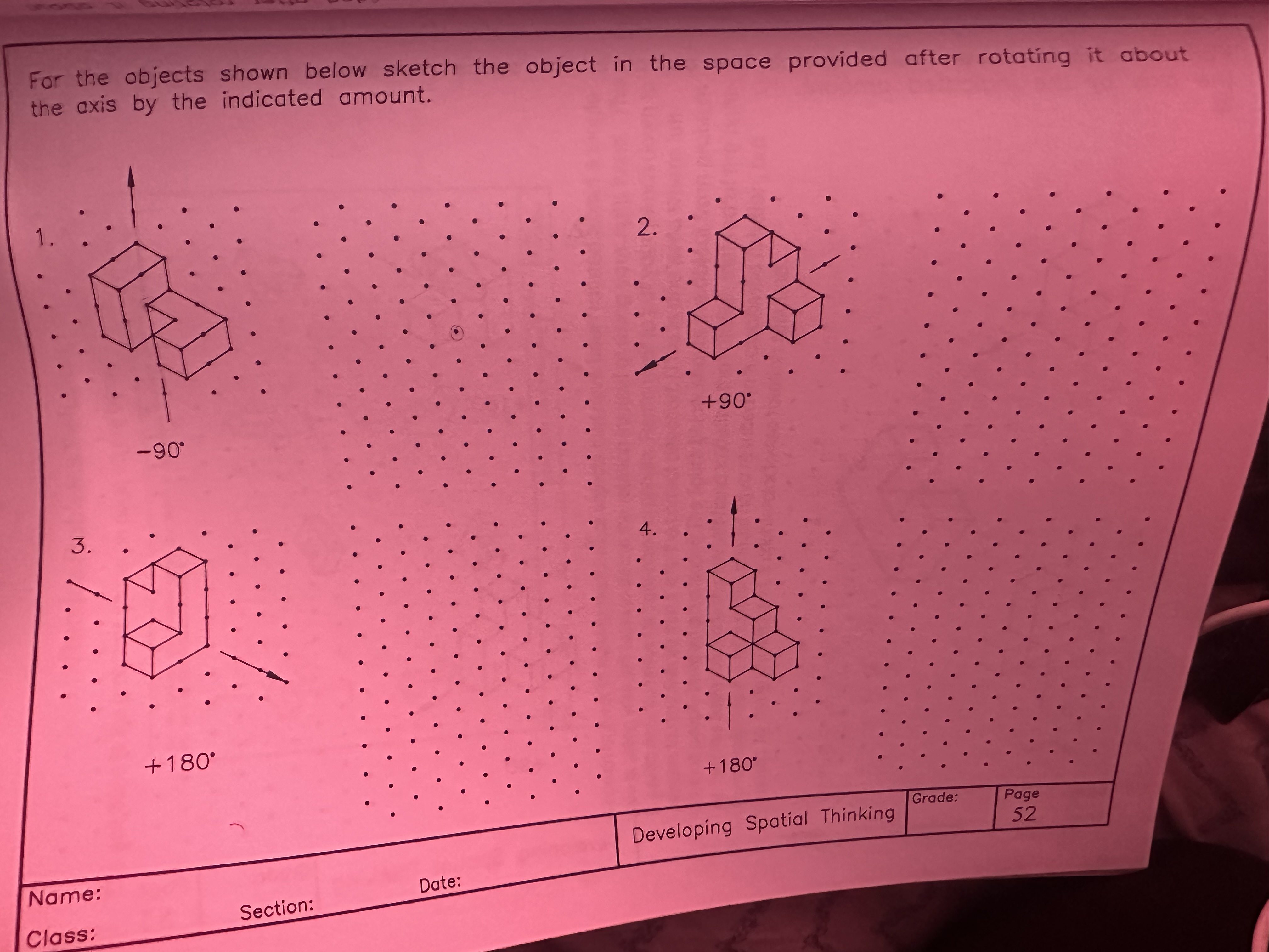 Solved For the objects shown below sketch the object in the | Chegg.com