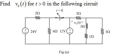 Solved Find v0(t) for t > 0 in the following circuit Fig | Chegg.com