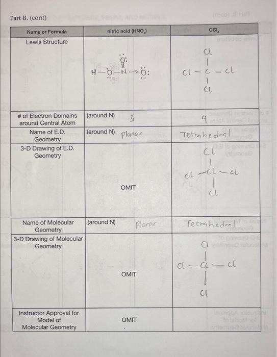 Solved PART B. LEWIS STRUCTURES, VSEPR, AND MODELSPart B. | Chegg.com