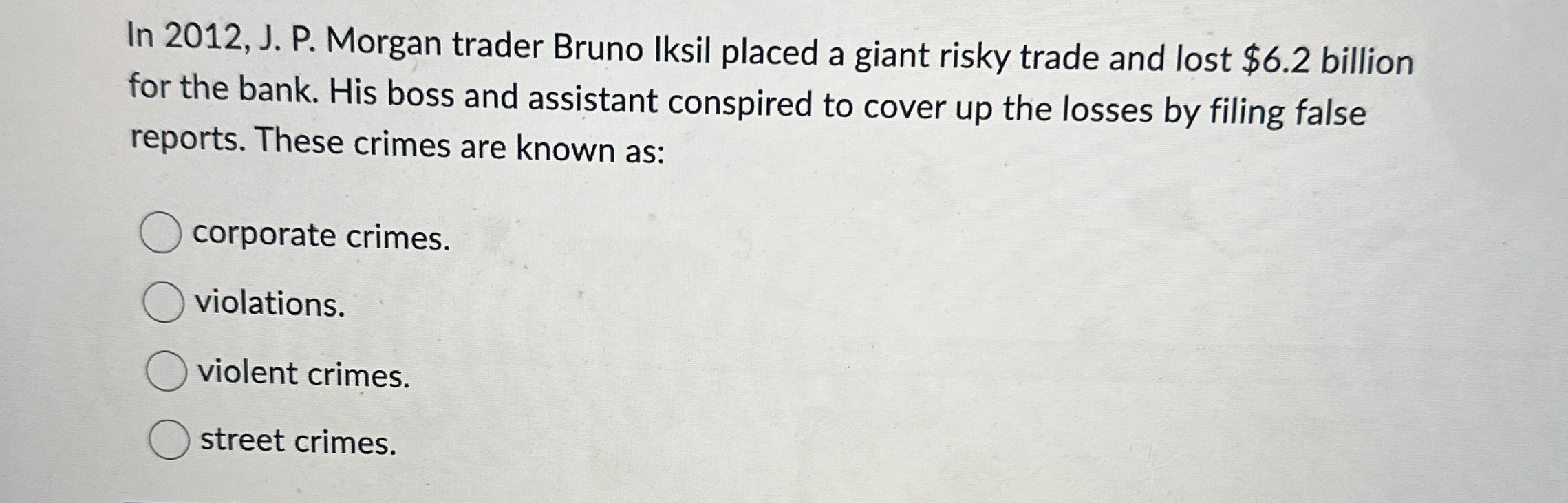 High Quality SOLUTION In 2012, ﻿J. ﻿P. ﻿Morgan trader Bruno Iksil ...
